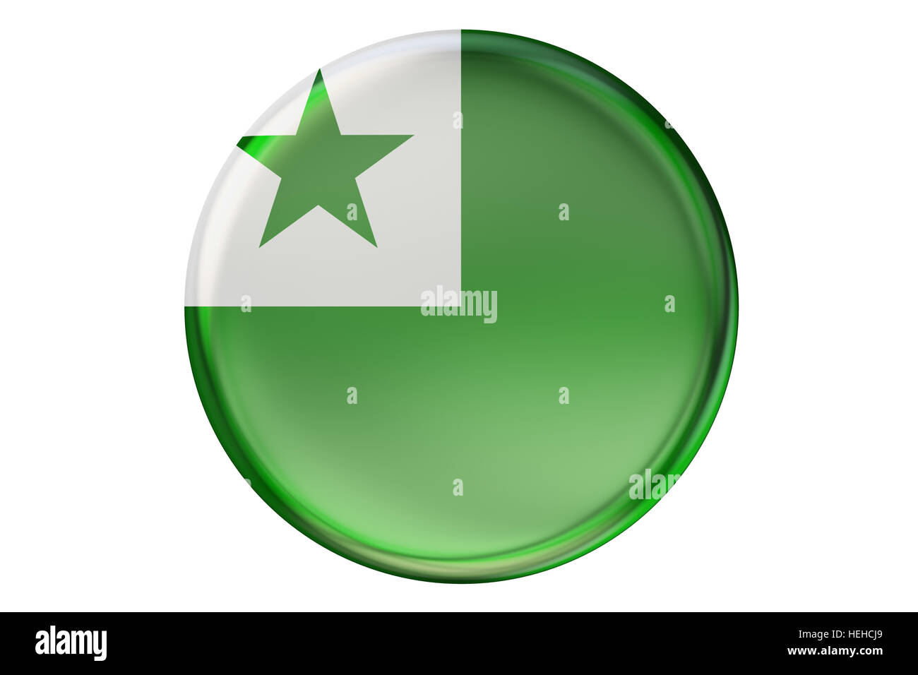 Badge with flag of Esperanto, 3D rendering isolated on white background ...