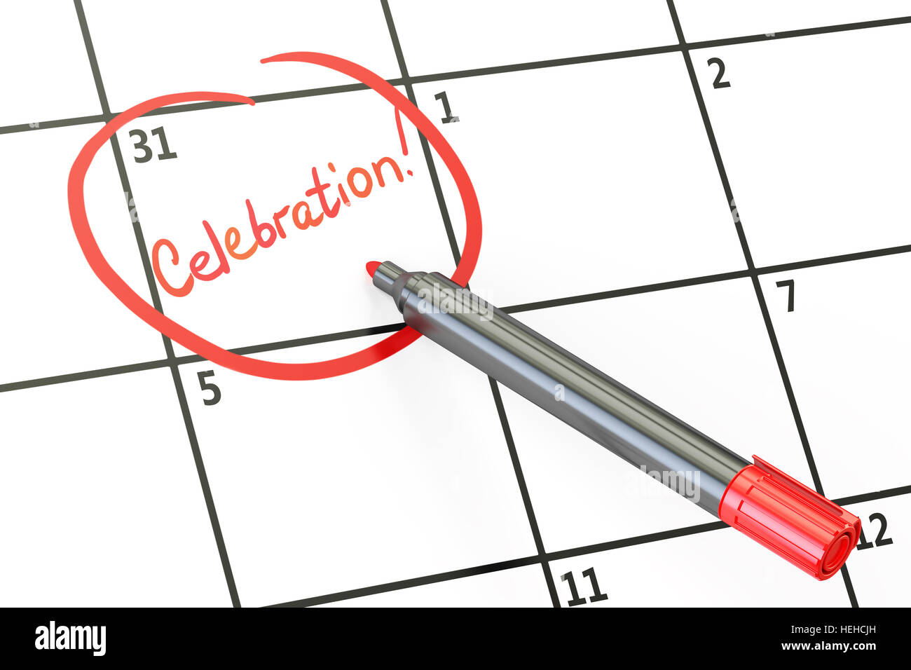 Celebration date on calendar concept, 3D rendering Stock Photo - Alamy