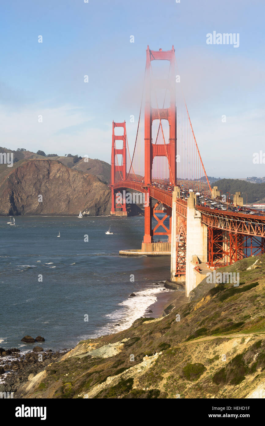 Golden Gate Bridge Fort Point San Francisco Bay California Stock Photo ...