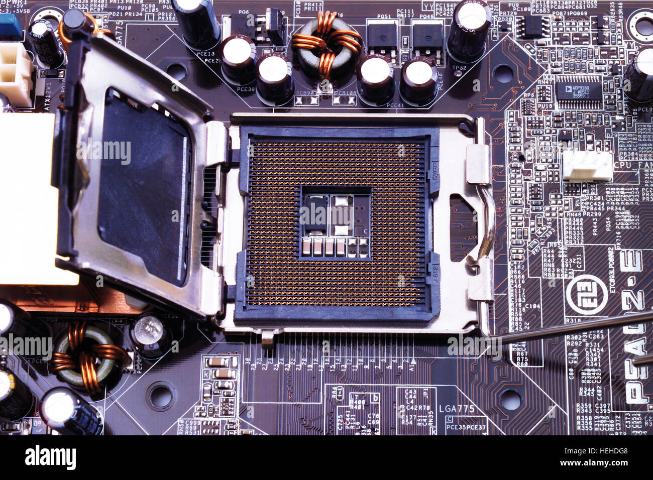 Processor in motherboard or mainboard Stock Photo - Alamy