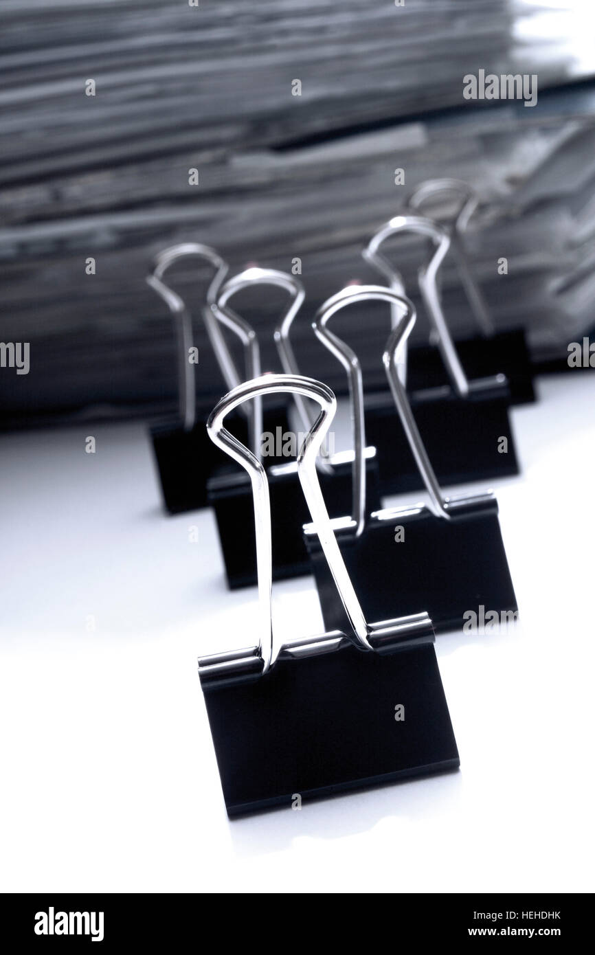 Document clips, stack of files Stock Photo - Alamy