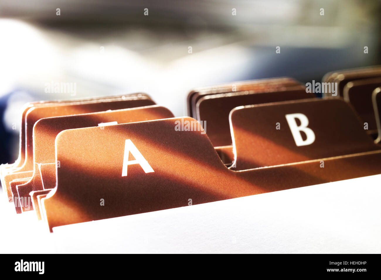 Alphabetized files, file folders Stock Photo - Alamy