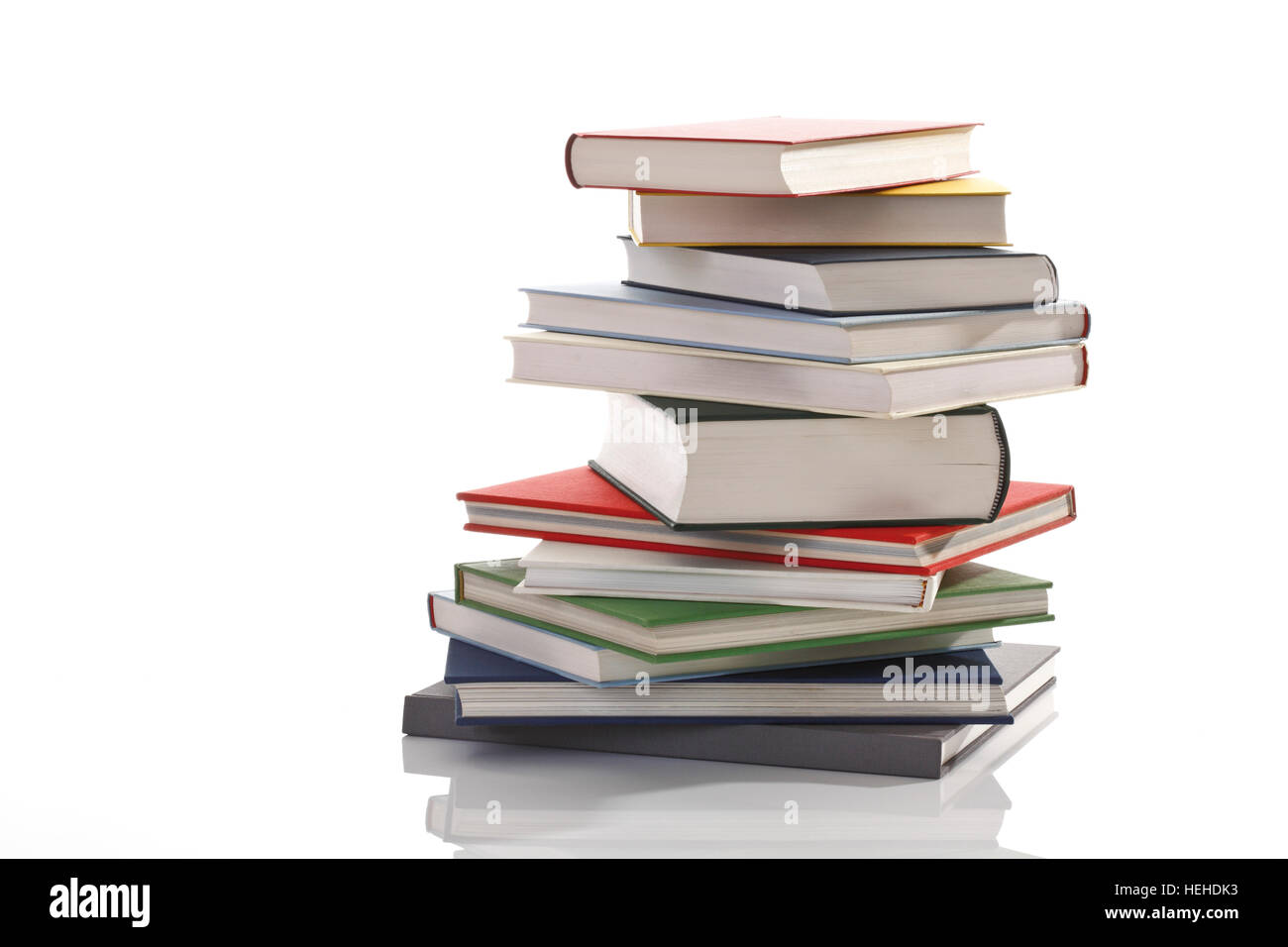 Stacked hardcover books, blank unprinted covers with no dust sleeve ...