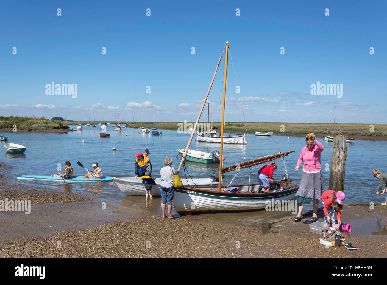 Traditional sailing boats on River Burn from The Quay, Burnham Overy ...