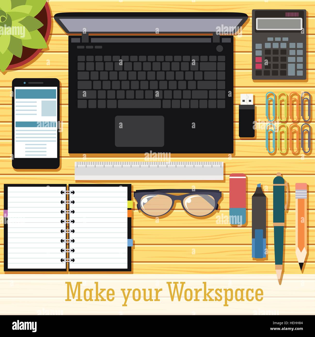 Digital workspace illustration Stock Vector Images - Alamy