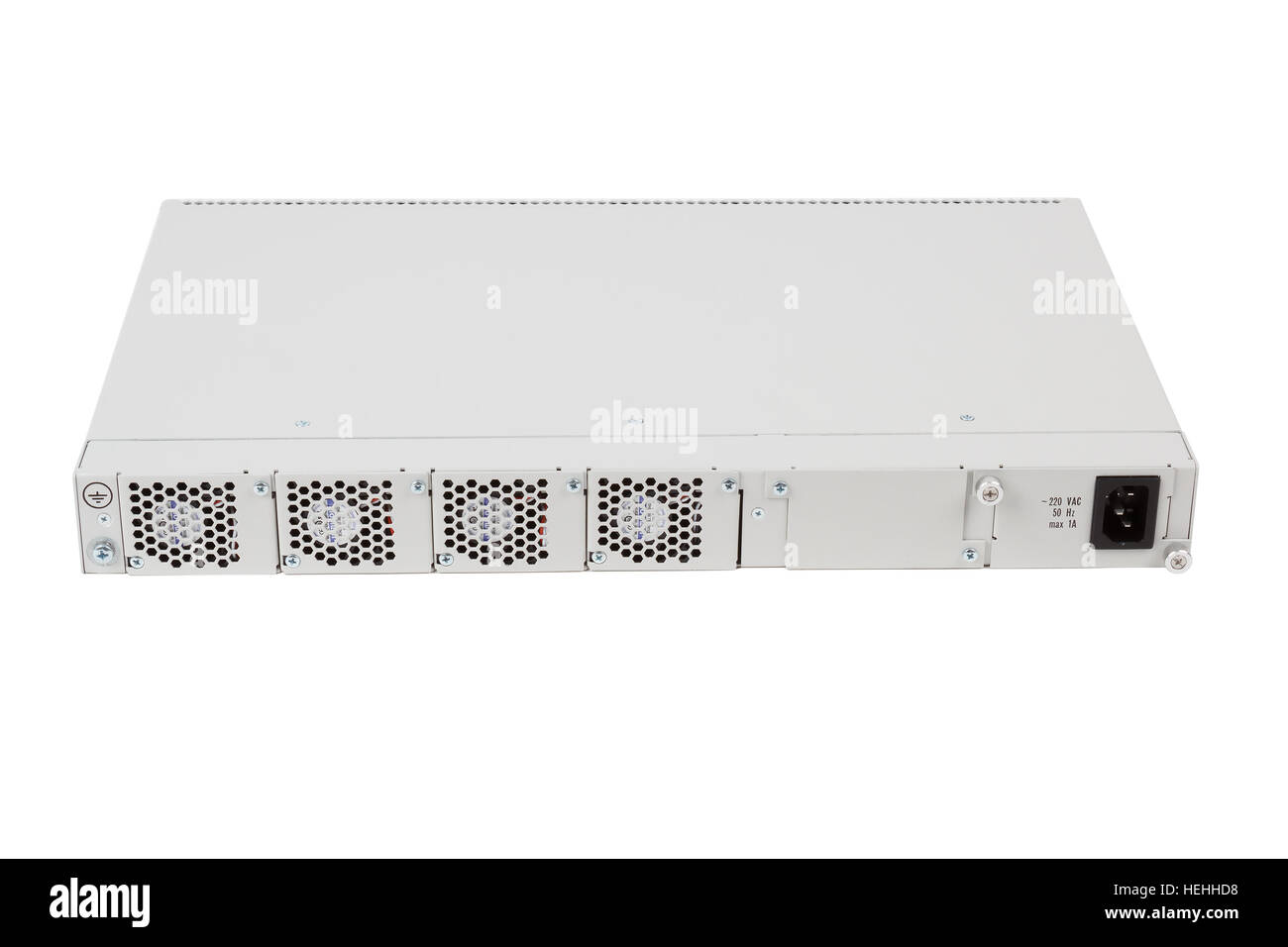 bacj of Fiber optic gigabit ethernet switch with SFP module slot and ...
