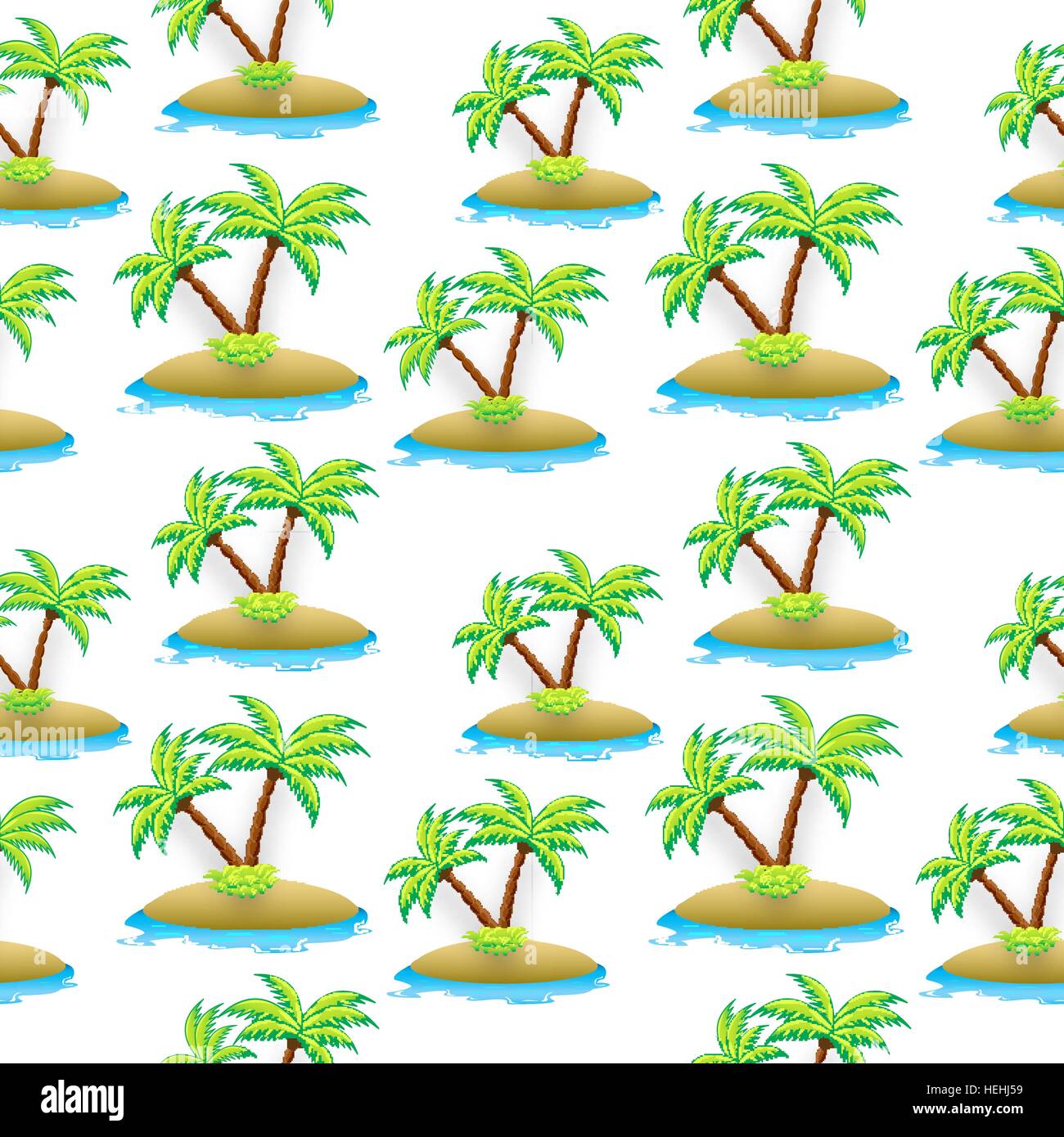 island, palm tree seamless texture. Summer seamless pattern. Vector ...