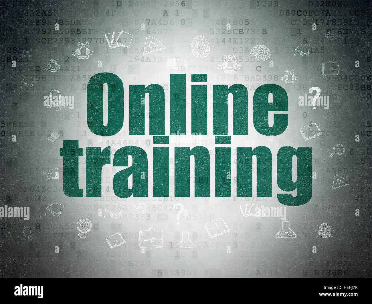 Education concept: Online Training on Digital Data Paper background ...