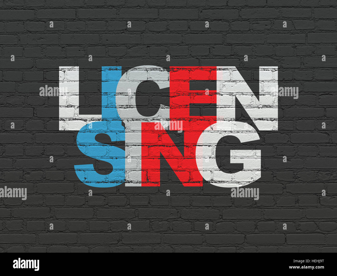 Law concept: Licensing on wall background Stock Photo - Alamy