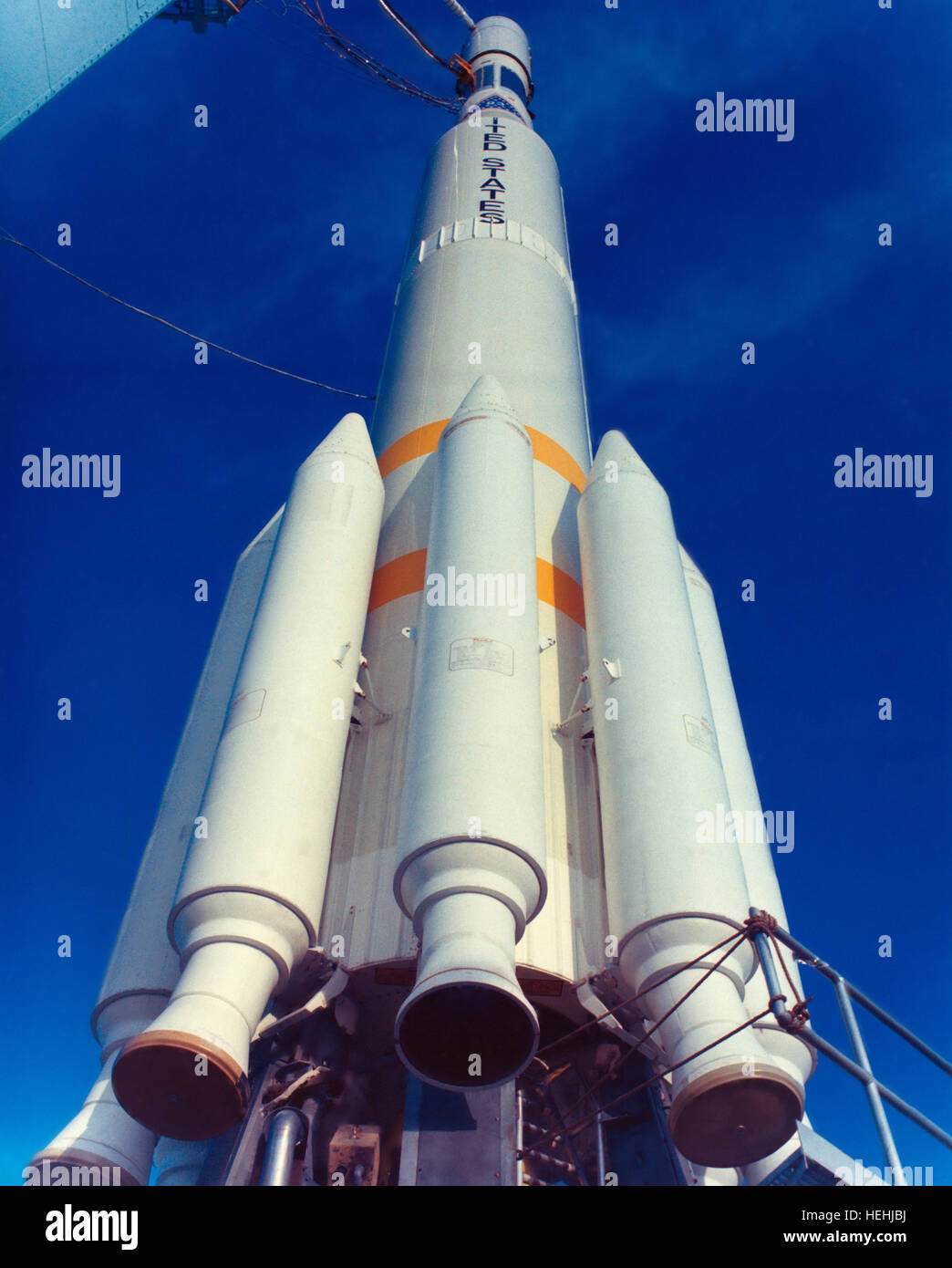 The NASA Nimbus E spacecraft and Thrust-Augmented Delta launch vehicle ...