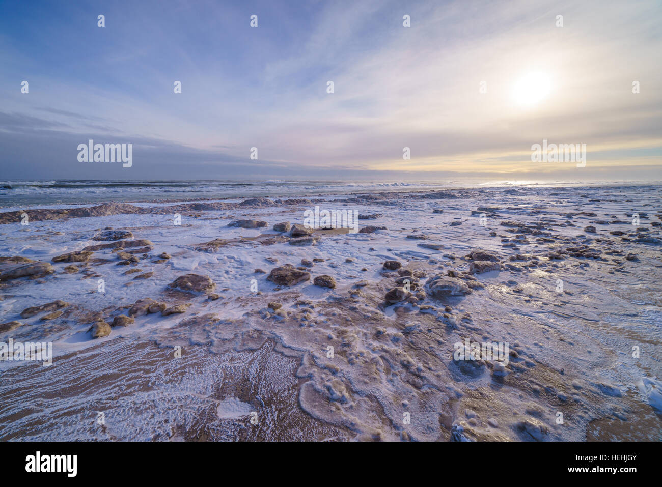 Ice covered coast of the Okhotsk sea, Sakhalin island Stock Photo - Alamy