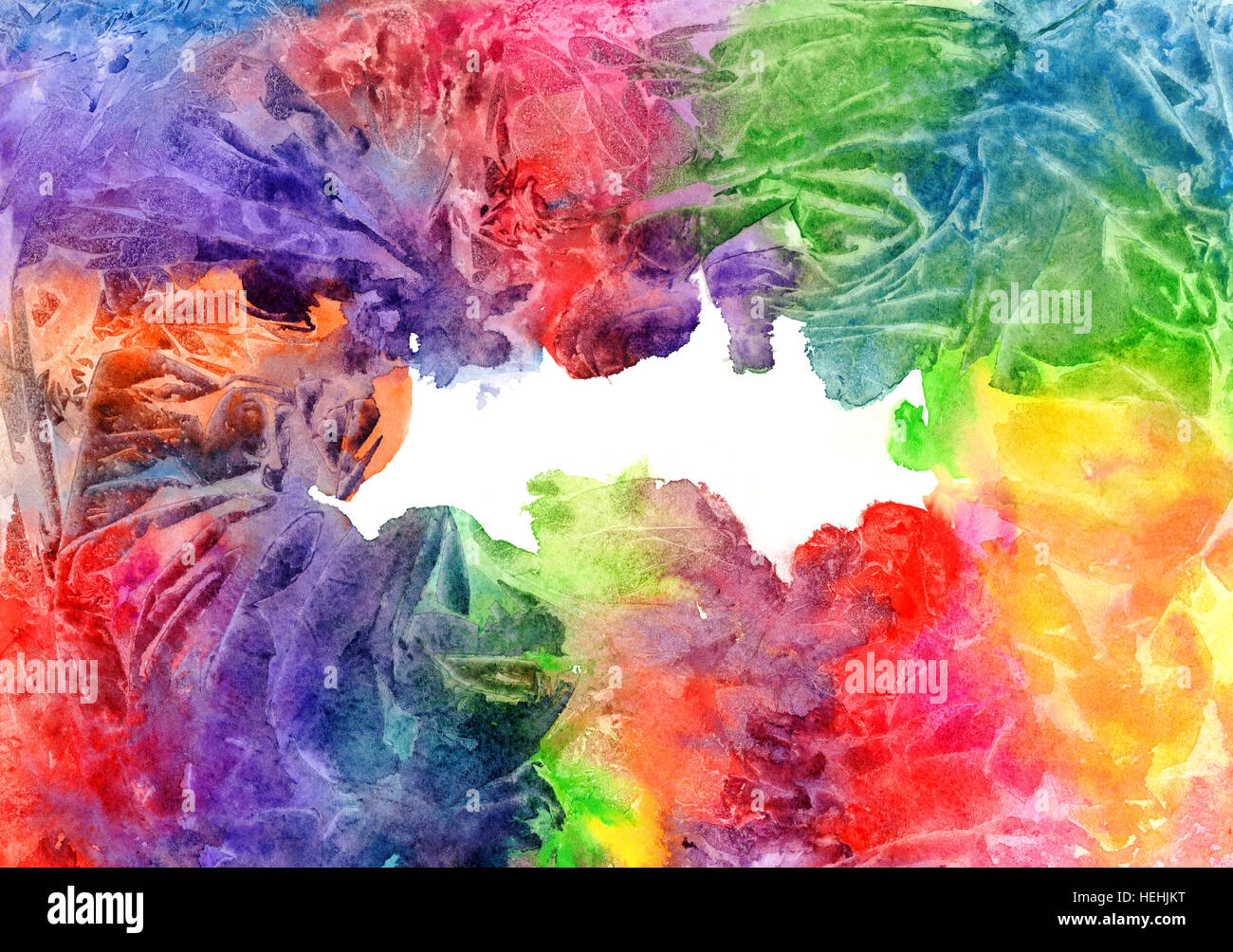 Abstract artistic hand painted watercolor background (mixed colors ...