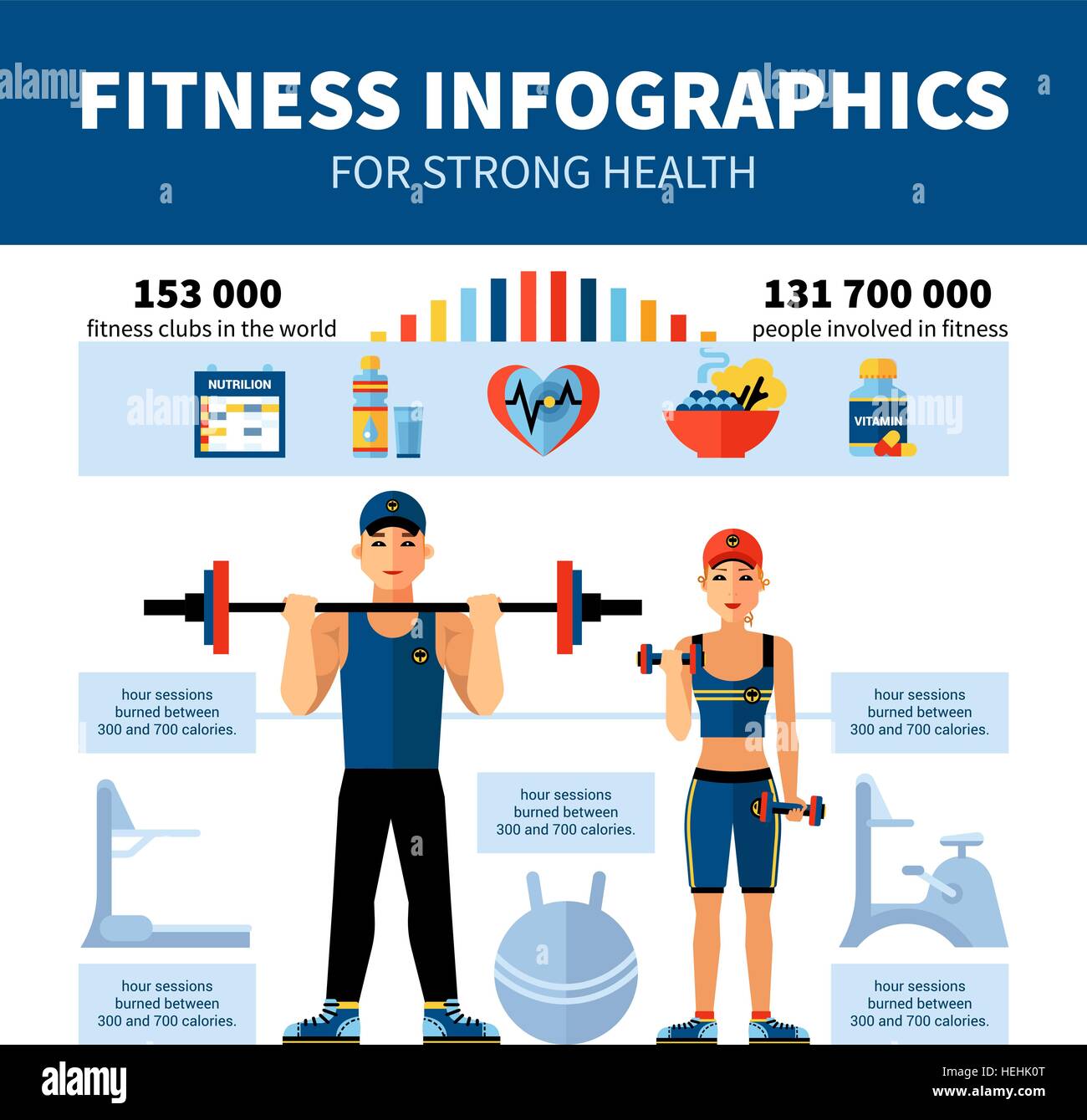 Fitness Infographics With Sport Clubs Statistics . Fitness infographics ...