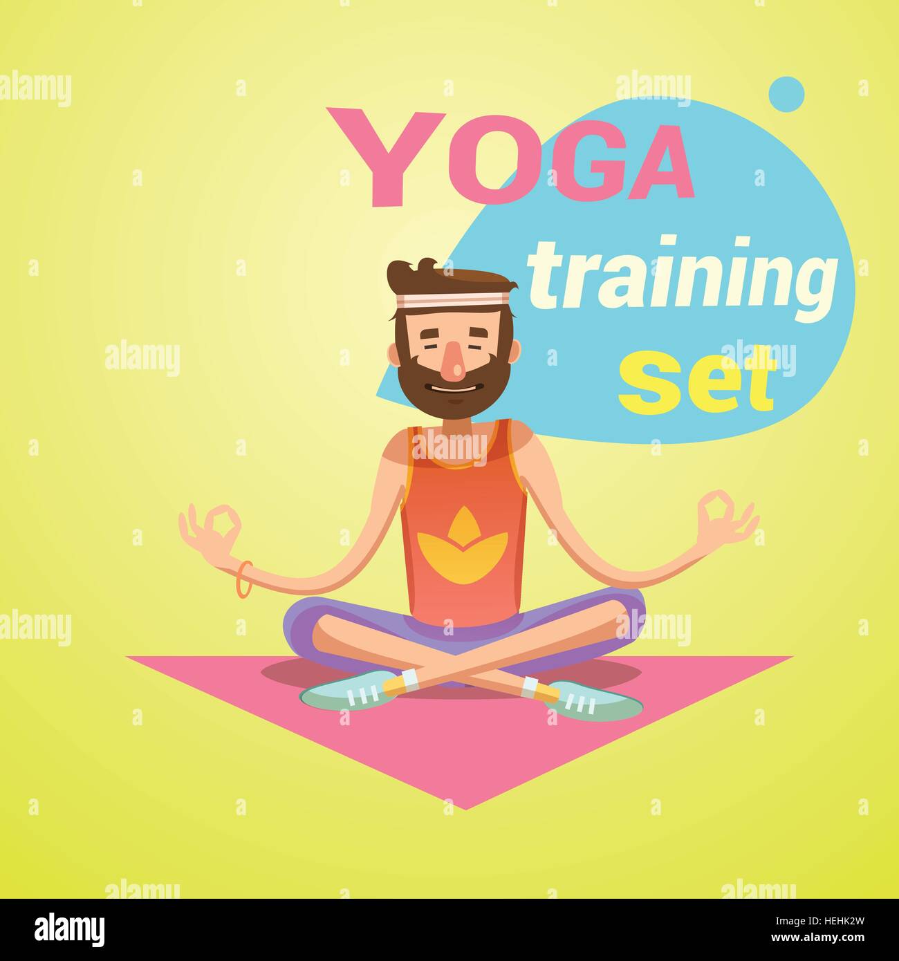 Yoga retro cartoon set Stock Vector Images - Alamy