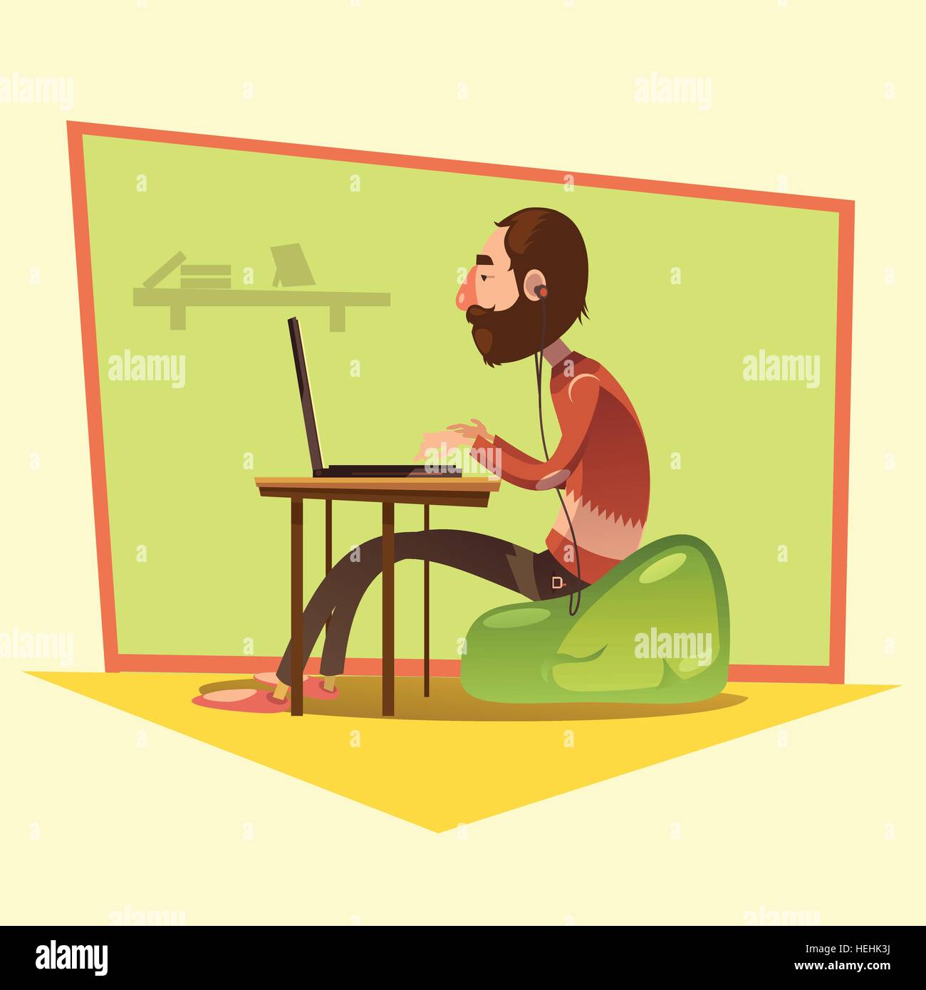 Programmer Cartoon Illustration . Programmer working with table and ... Programmer Cartoon Illustration . Programmer working with table and ...