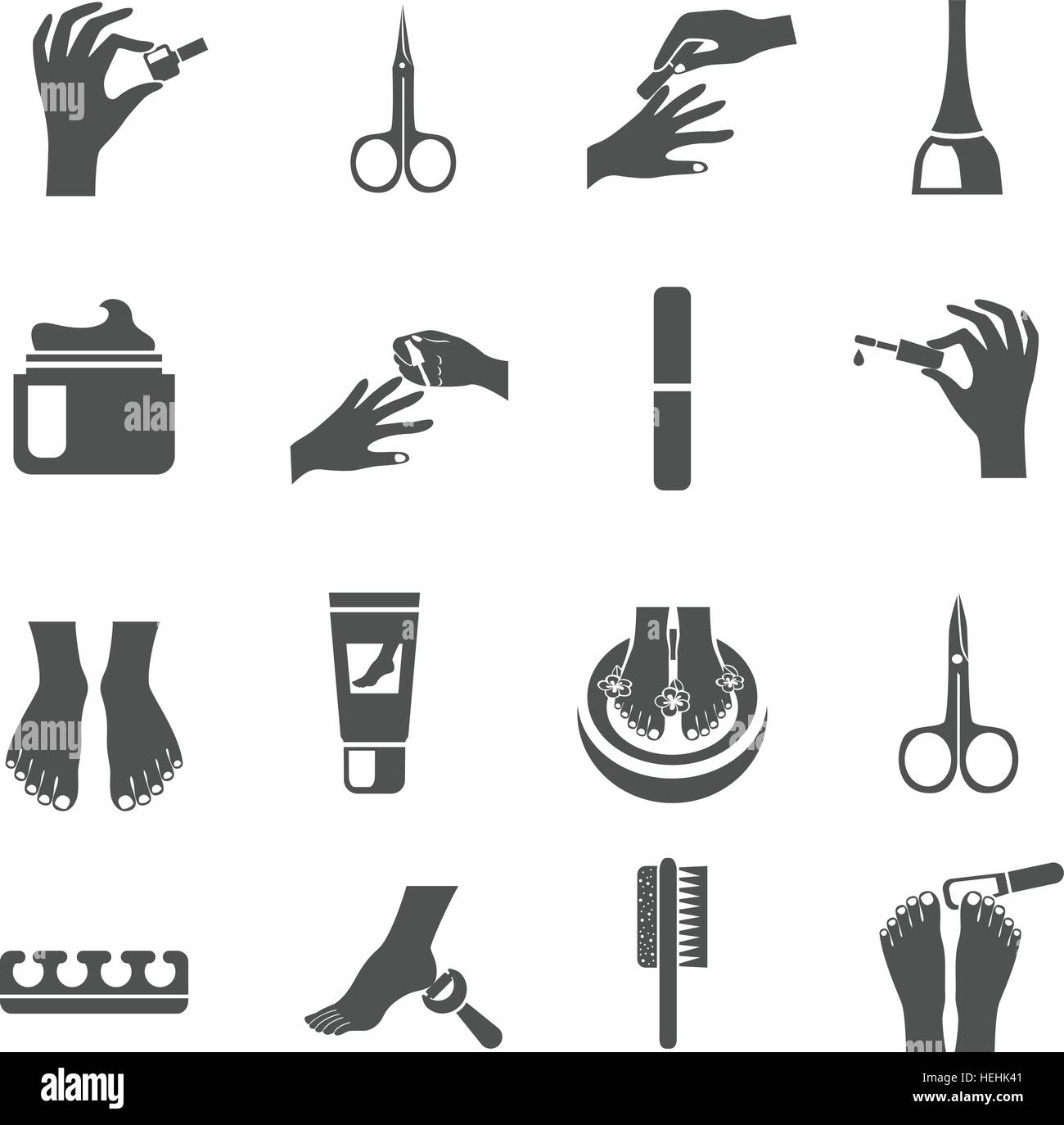 Manicure And Pedicure Black Icons Set . Manicure and pedicure black ...
