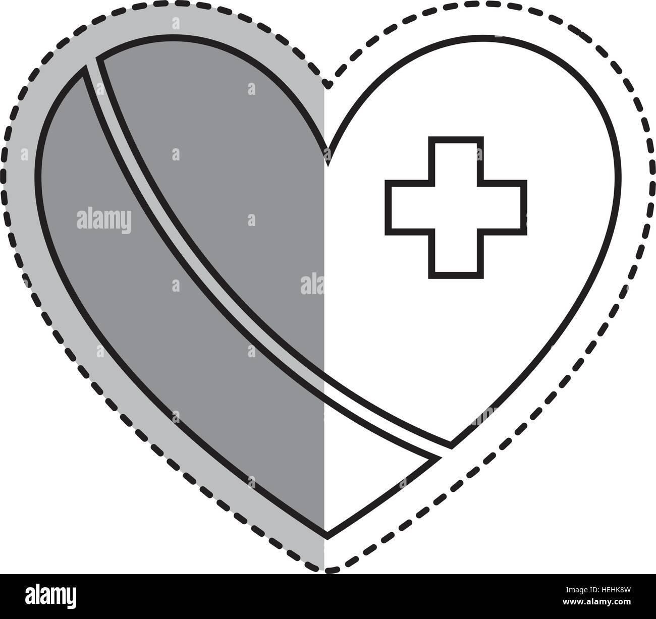 heart with medical symbol vector illustration design Stock Vector Image ...