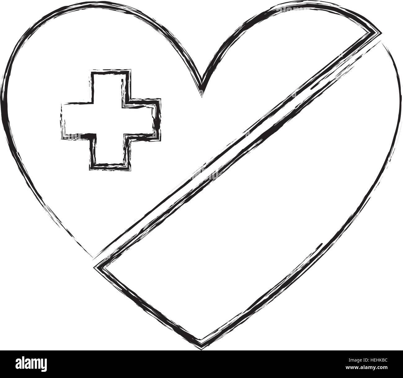heart with medical symbol vector illustration design Stock Vector Image ...
