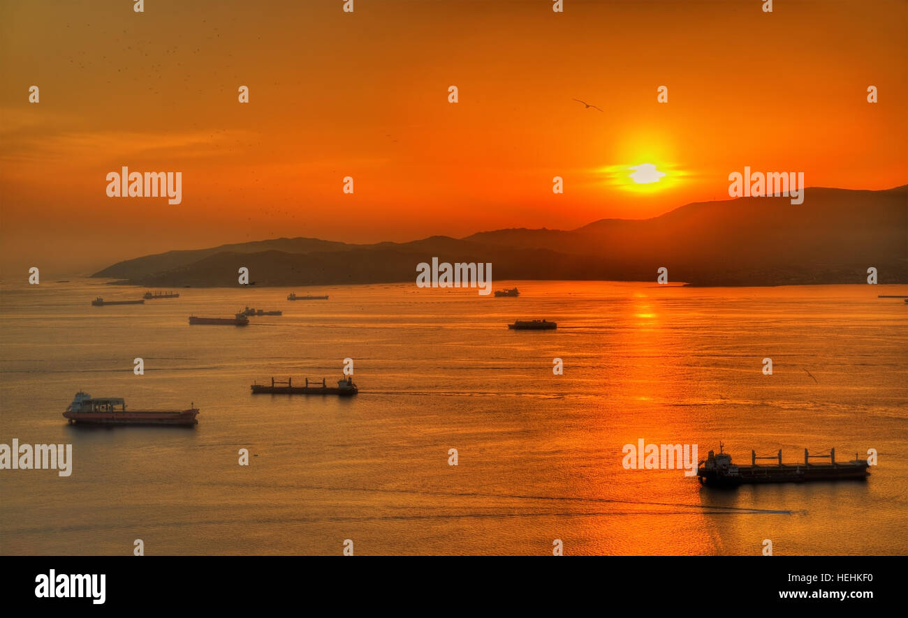 Strait of gibraltar and sunset hi-res stock photography and images - Alamy