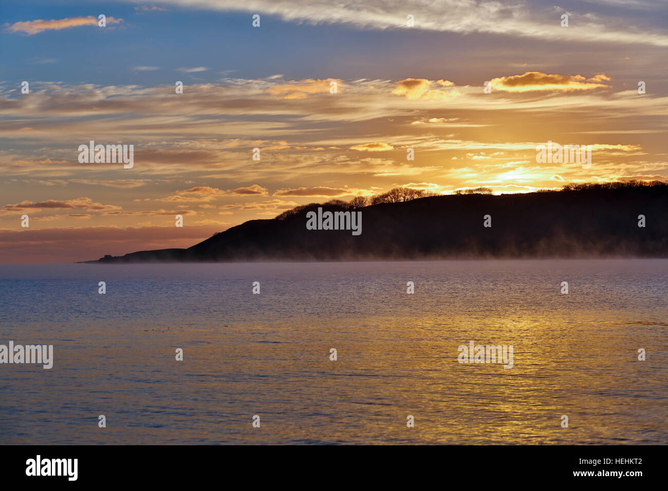 Helford Estuary; From Trebah Beach; Winter; Cornwall; UK Stock Photo ...