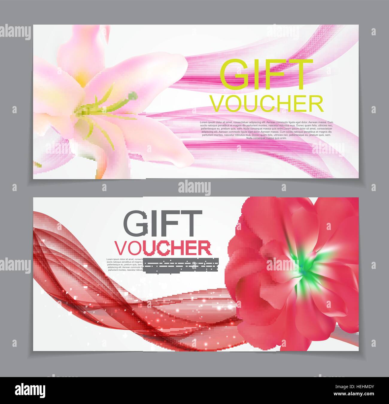 Gift Voucher Template Flower Natural Discount Coupon. Vector Ill Stock ...