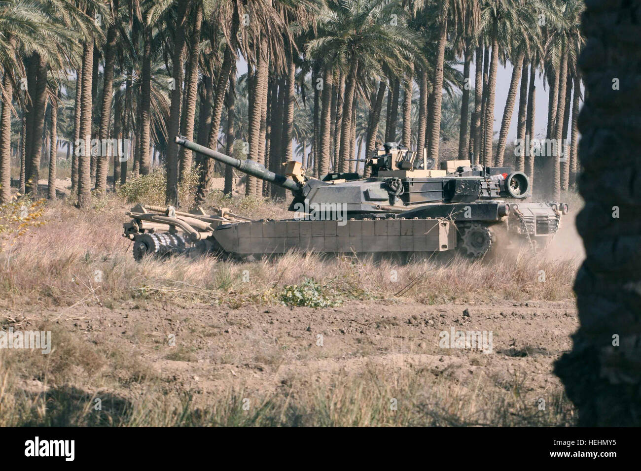 An Abrams tank from Company B, 1st Battalion, 35th Armor Regiment, Task ...
