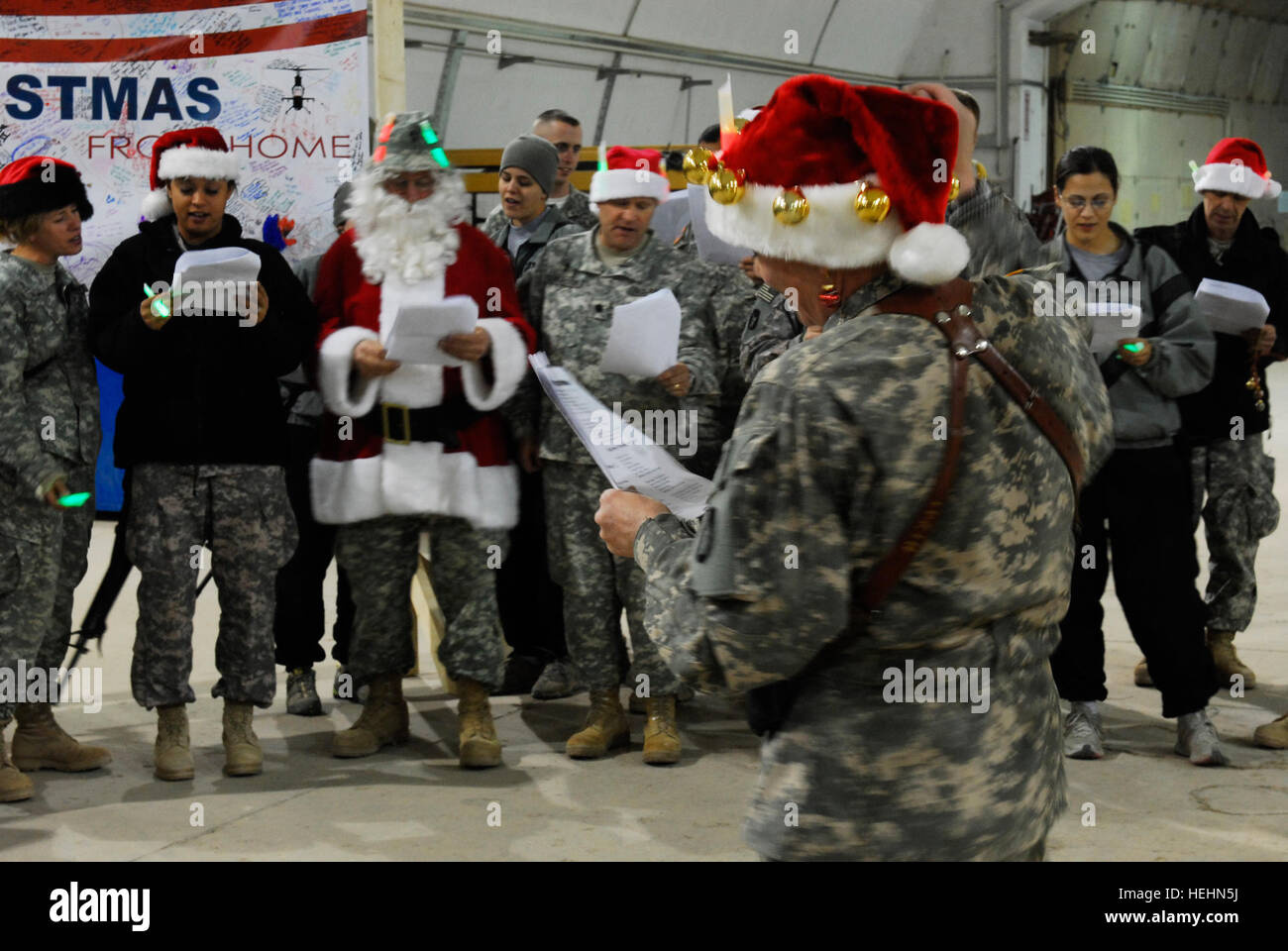 Task Force 34 Soldiers on Joint Base Balad, Iraq went Combat Caroling ...