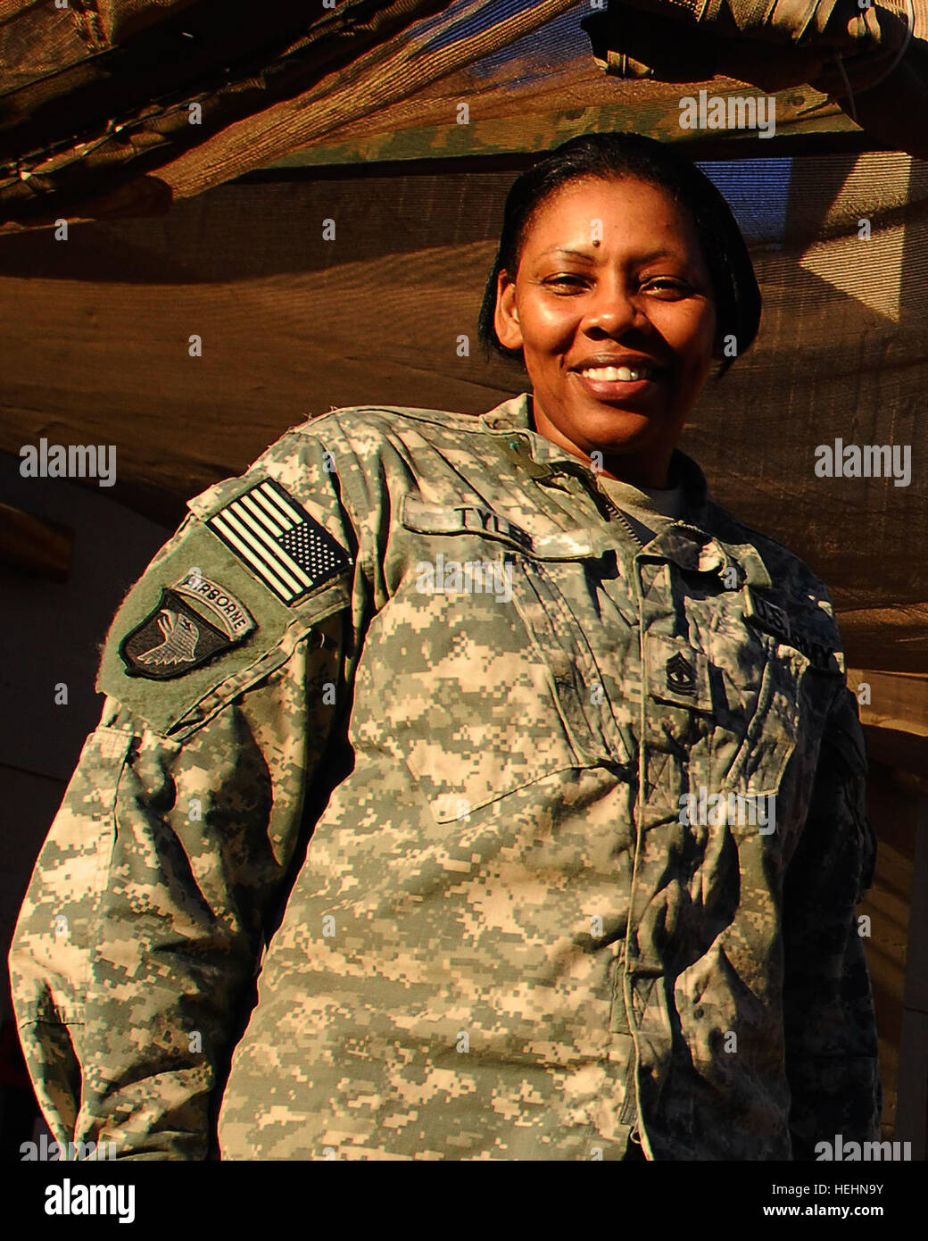 1st Sgt. Mary Tyler, senior enlisted leader of the 589th Signal Company ...