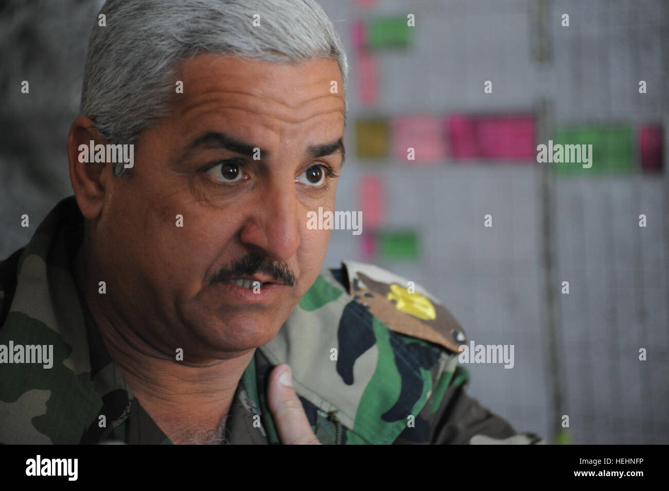 An Iraqi army officer speaks to U.S Soldiers of B Troop, 5th Cavalry ...