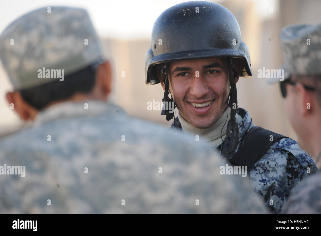 An Iraqi national policeman of 8th Brigade (Falcon Brigade), 2nd ...