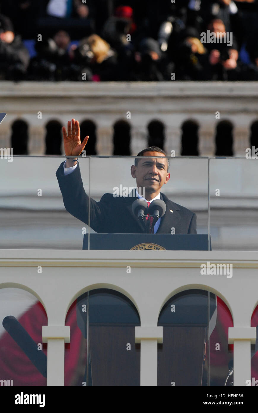 President Barack Obama gives his inaugural address in Washington, D.C ...