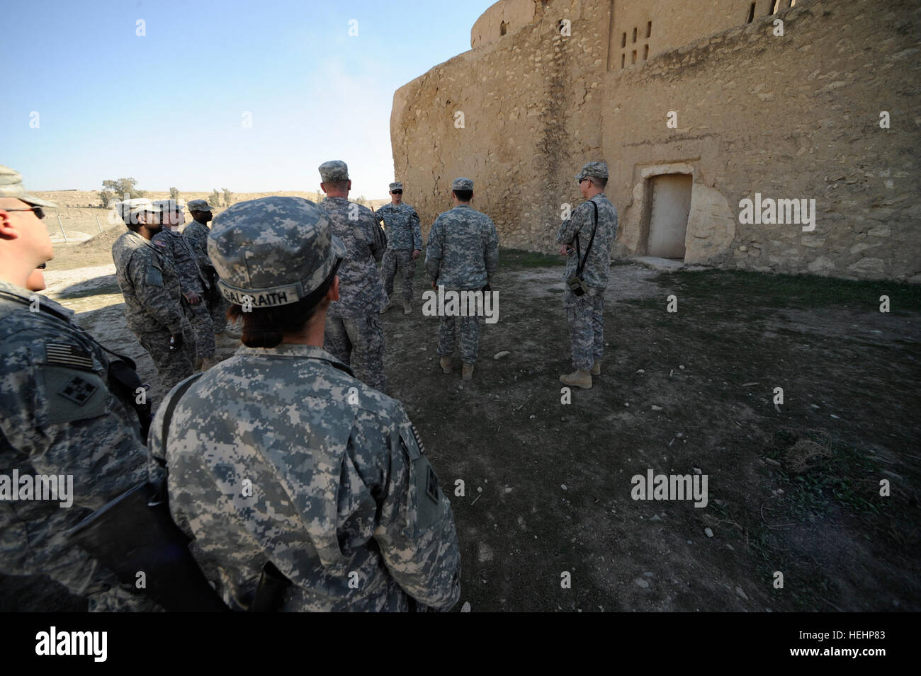 U.S. soldiers tour the Saint Elijah Monastery at Forward Operating Base ...
