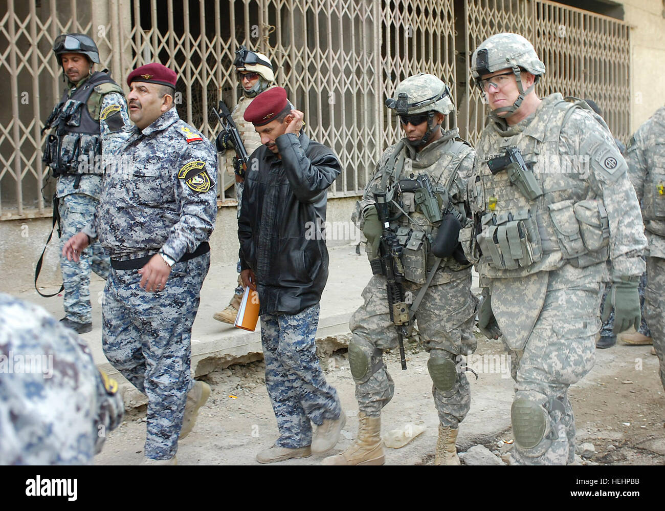 Iraqi Brig. Gen. Amer Khames Hameed (left), commander of the 1st ...