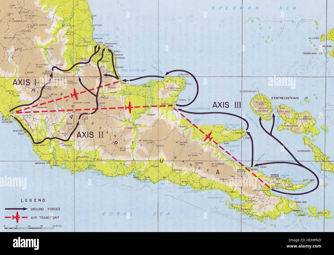 Axes of Advance, Papuan Campaign Stock Photo - Alamy