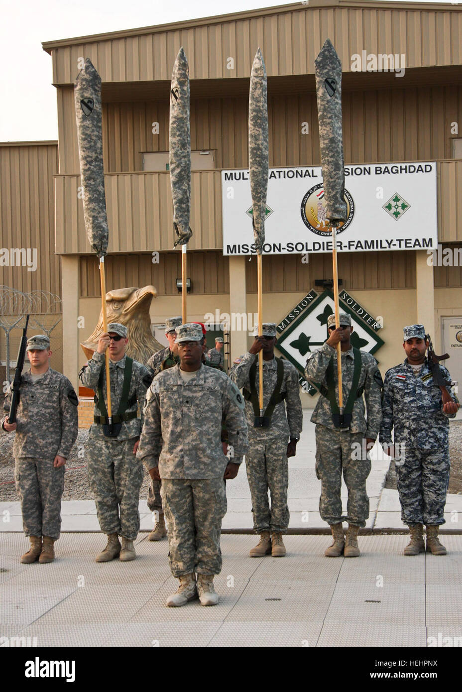 Multi-National Division - Baghdad Soldiers, along with an Iraqi soldier ...