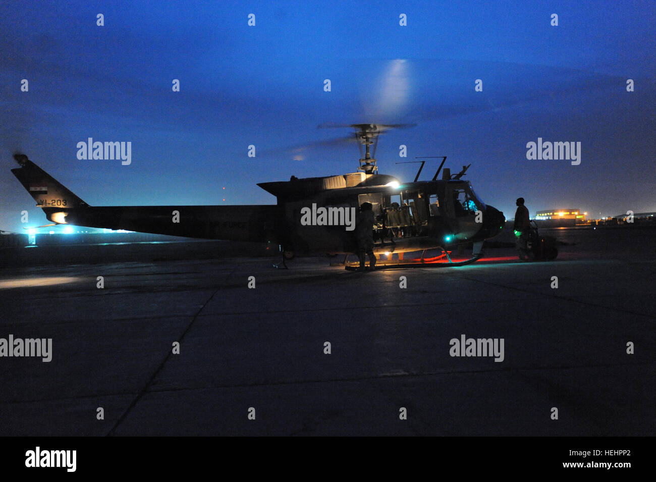 Under moonlight ground and flight crews of 2nd Squadron, Iraqi Air ...