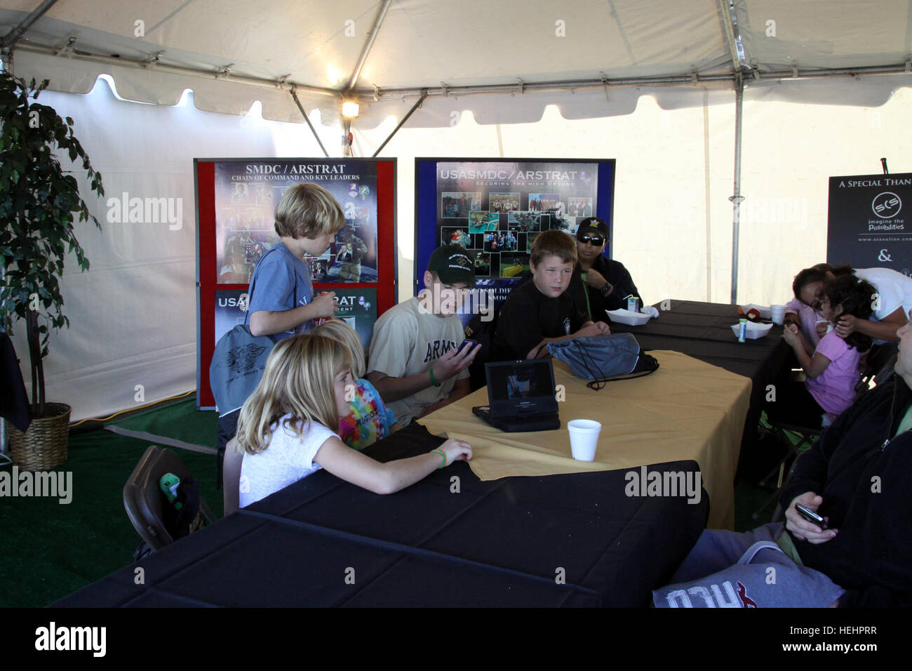 US Army 53089 At the Army 10-Miler, visitors to the Alabama Hooah Tent ...