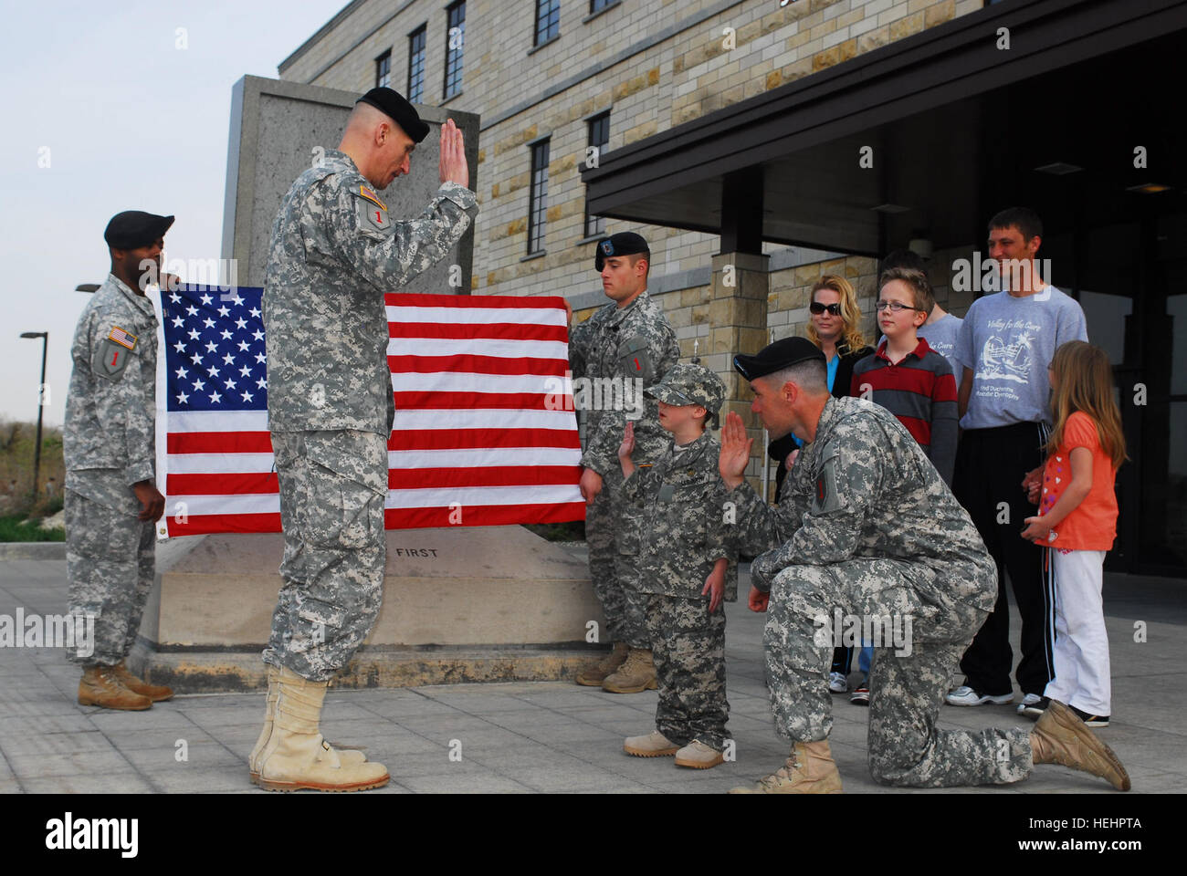 Col. Joseph Wawro, 4th IBCT commander, enlists Ian Field, 7, with the ...
