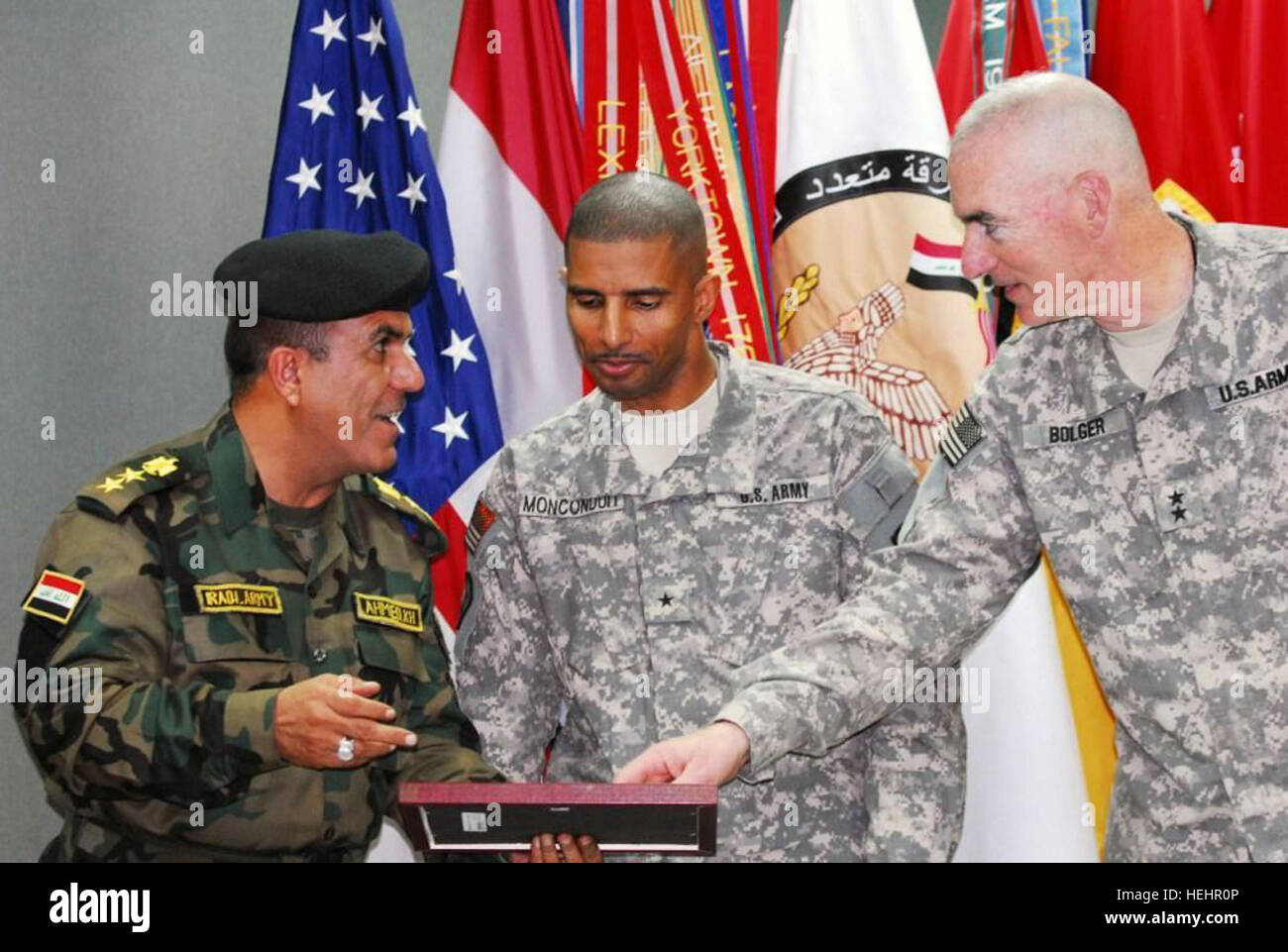 Col. Ahmed Khalifa (left), commander, 6th Iraqi Army Engineers ...