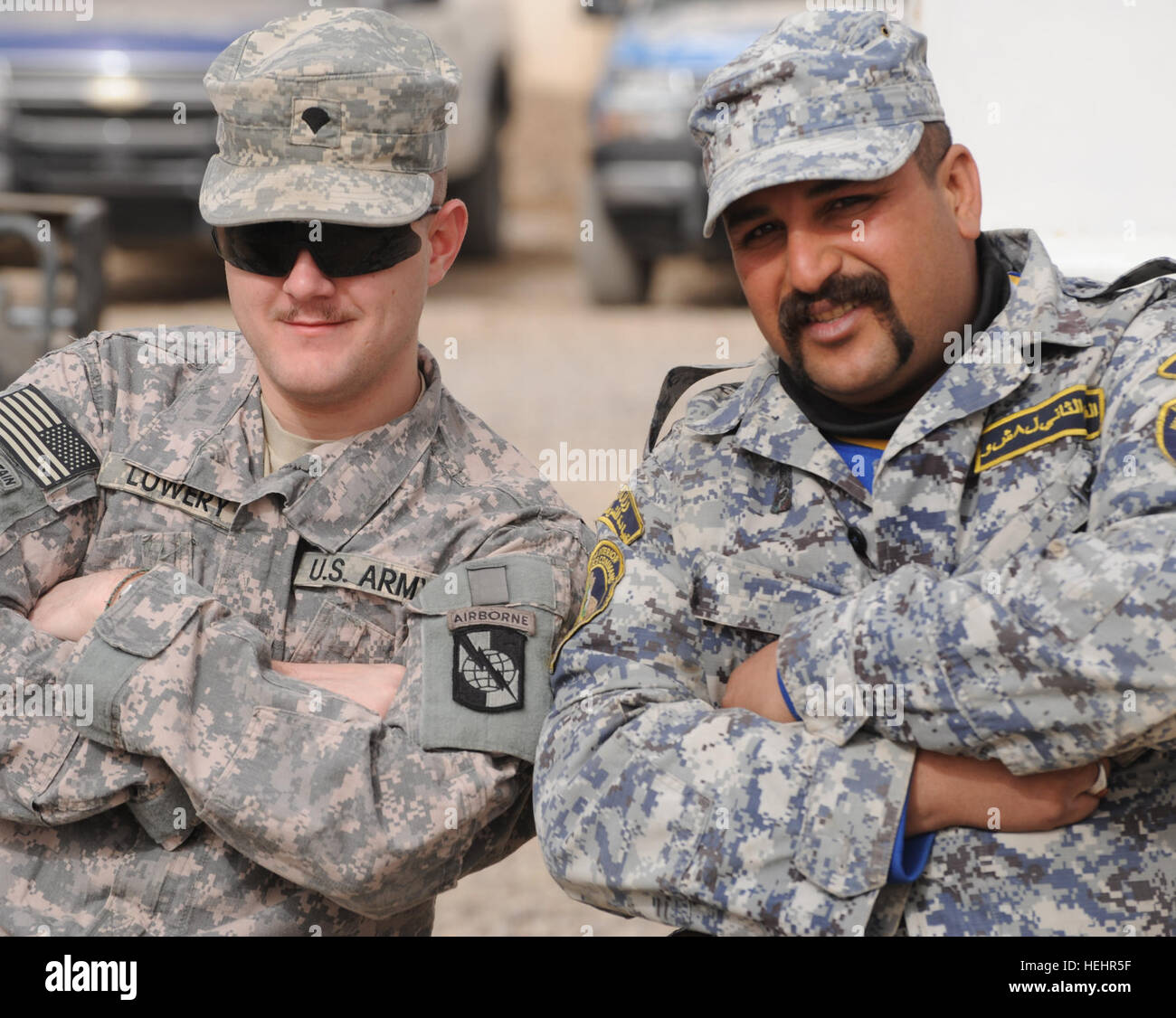 U.S. Army Spc. Joshua Lowery (left) from Senoia, Ga., of 982nd Combat ...