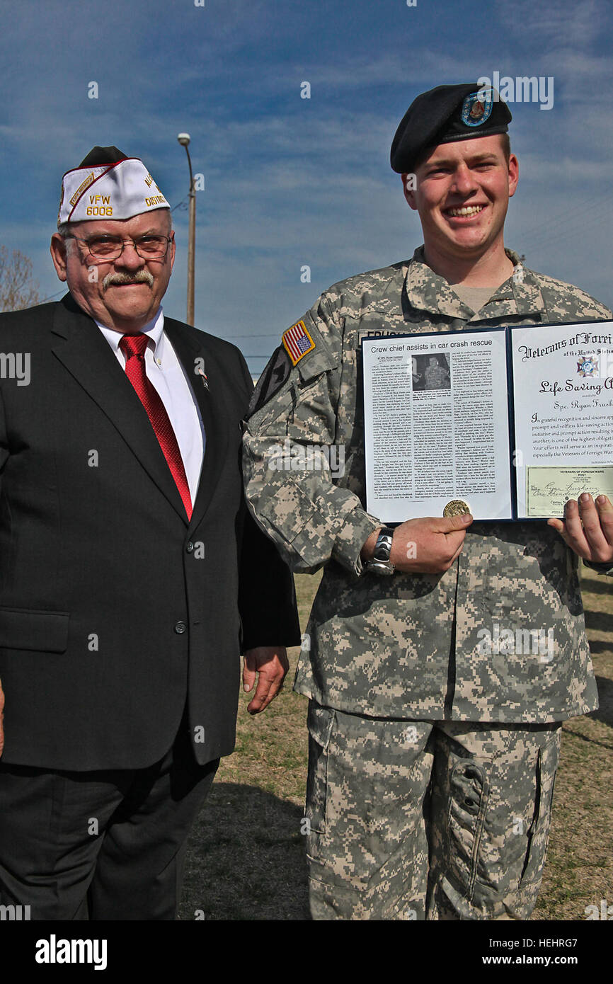 Spc. Ryan Frushour, of Denver, a UH-60 Black Hawk Helicopter crew chief ...