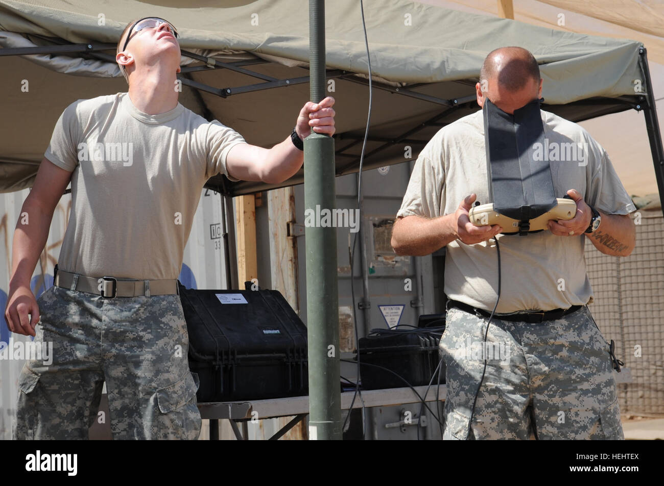 U.S. Army Pfc. Shawn Miller (left) from Visalia, Calif., of Brigade ...