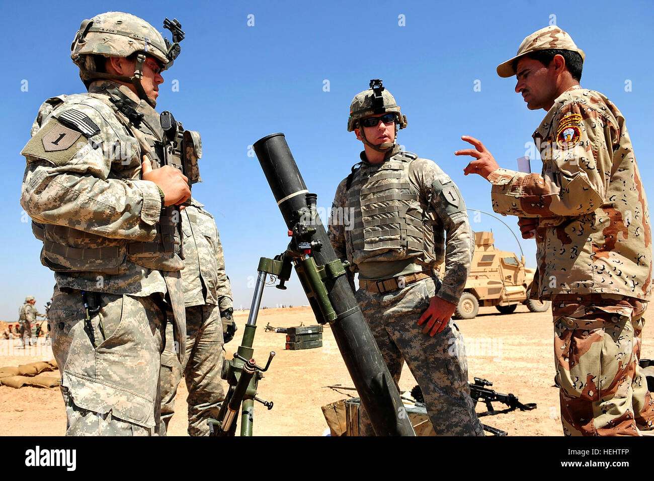 An Iraqi army Soldier from the 17th IA Division, takes a hands-on test ...