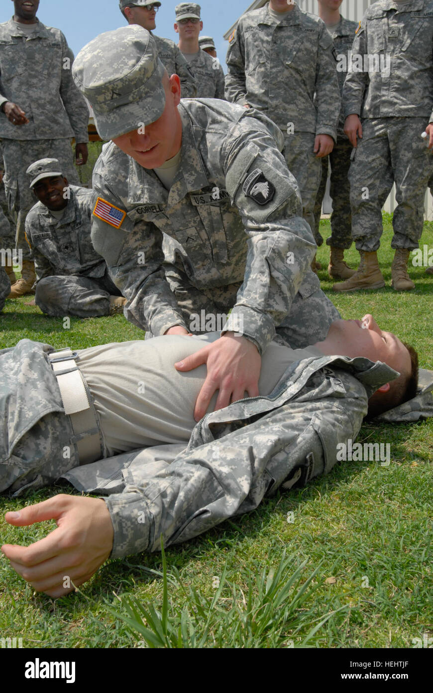 Private Blakely Cornell, a medic assigned to the 1st Squadron, 33rd ...