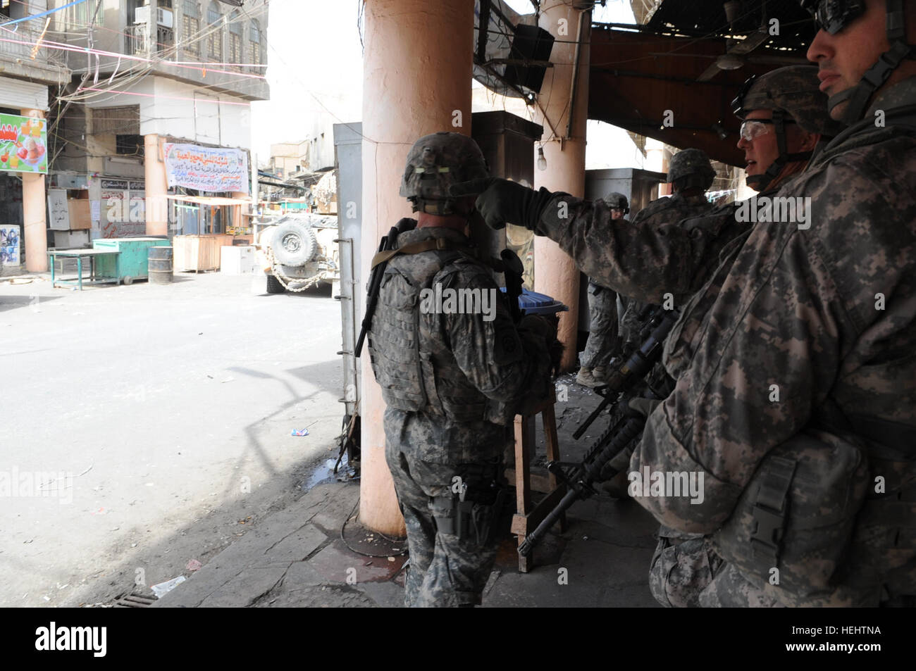 U.S. Army Col. Timothy McGuire (not shown), Commander of 3rd Brigade ...