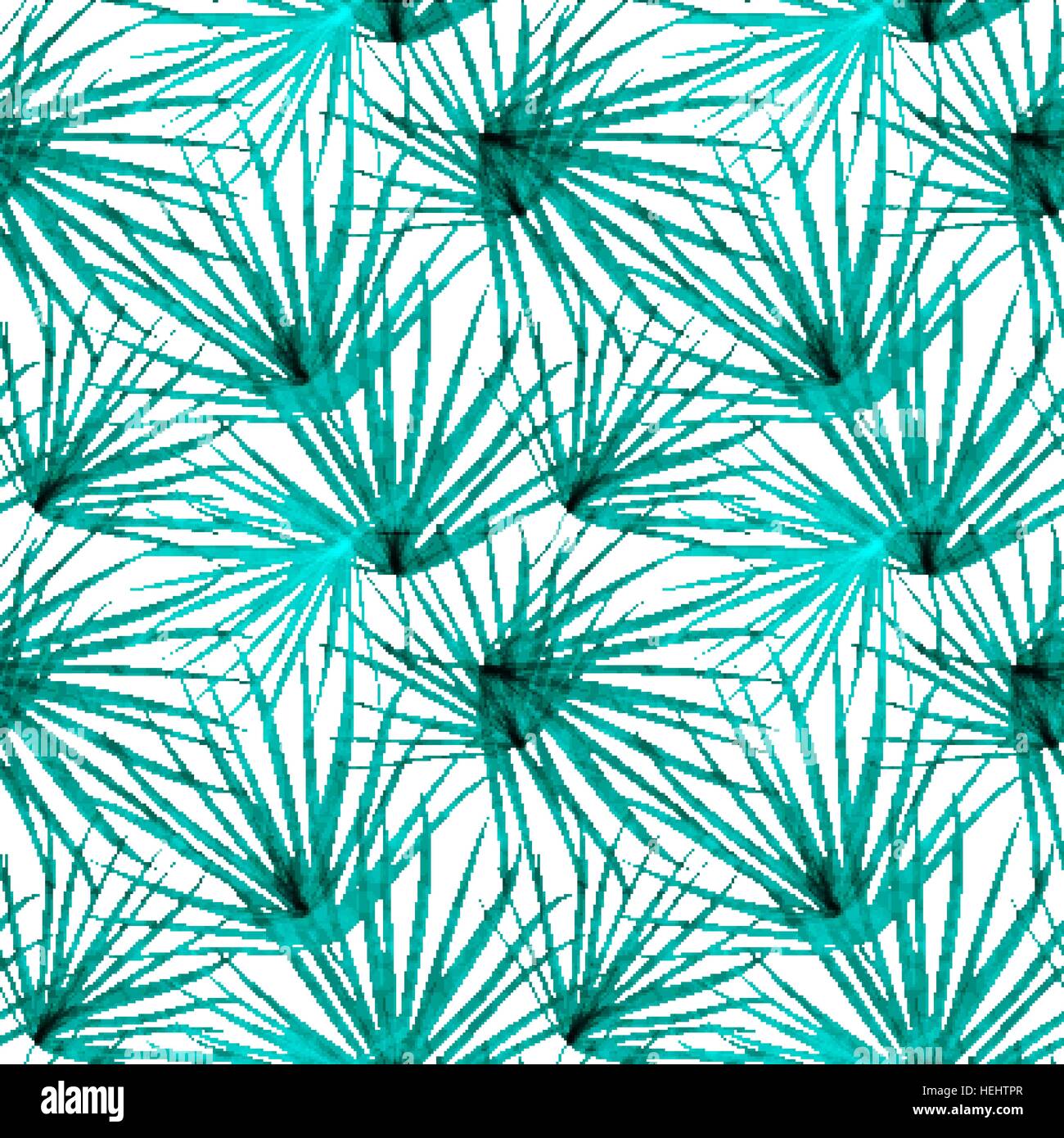 Palm Leaf Vector Seamless Pattern Background Illustration Stock Vector