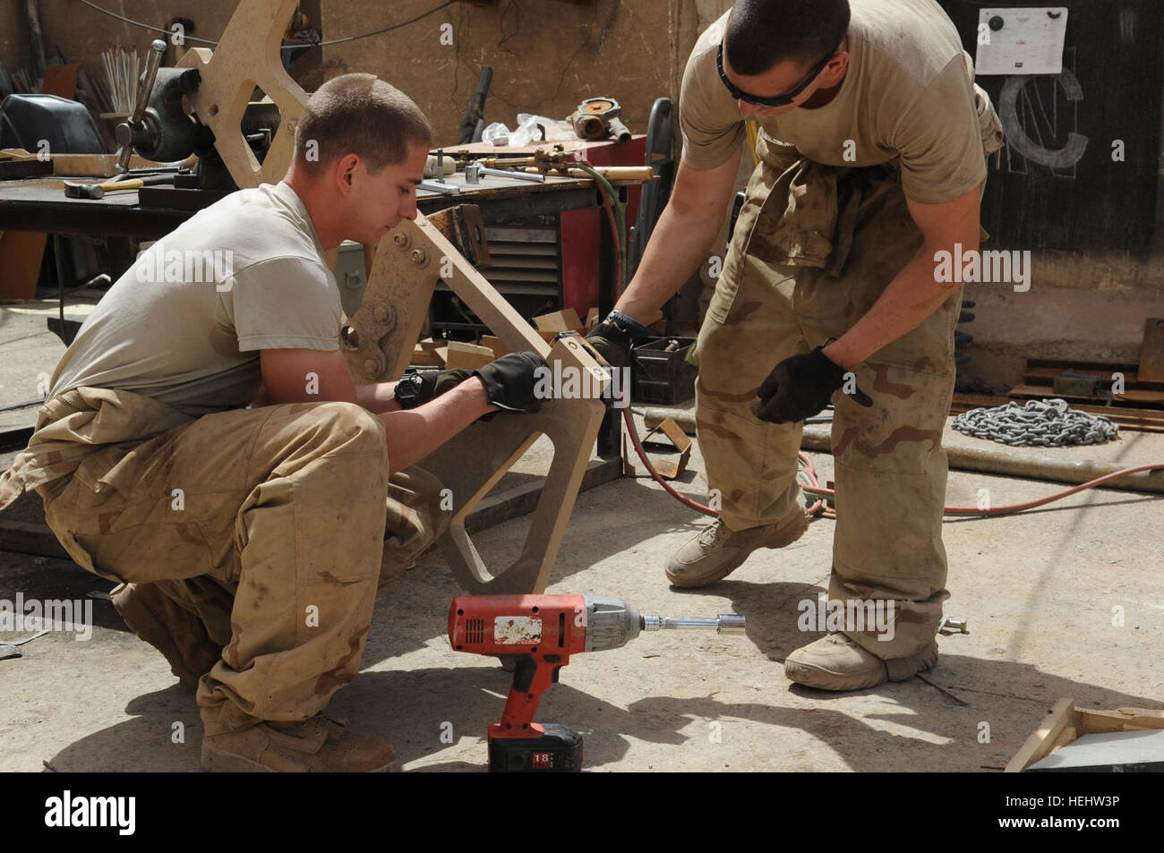 U.S. Army Pfc. Christopher Hall (right) from Fairfield, Va., and Sgt ...