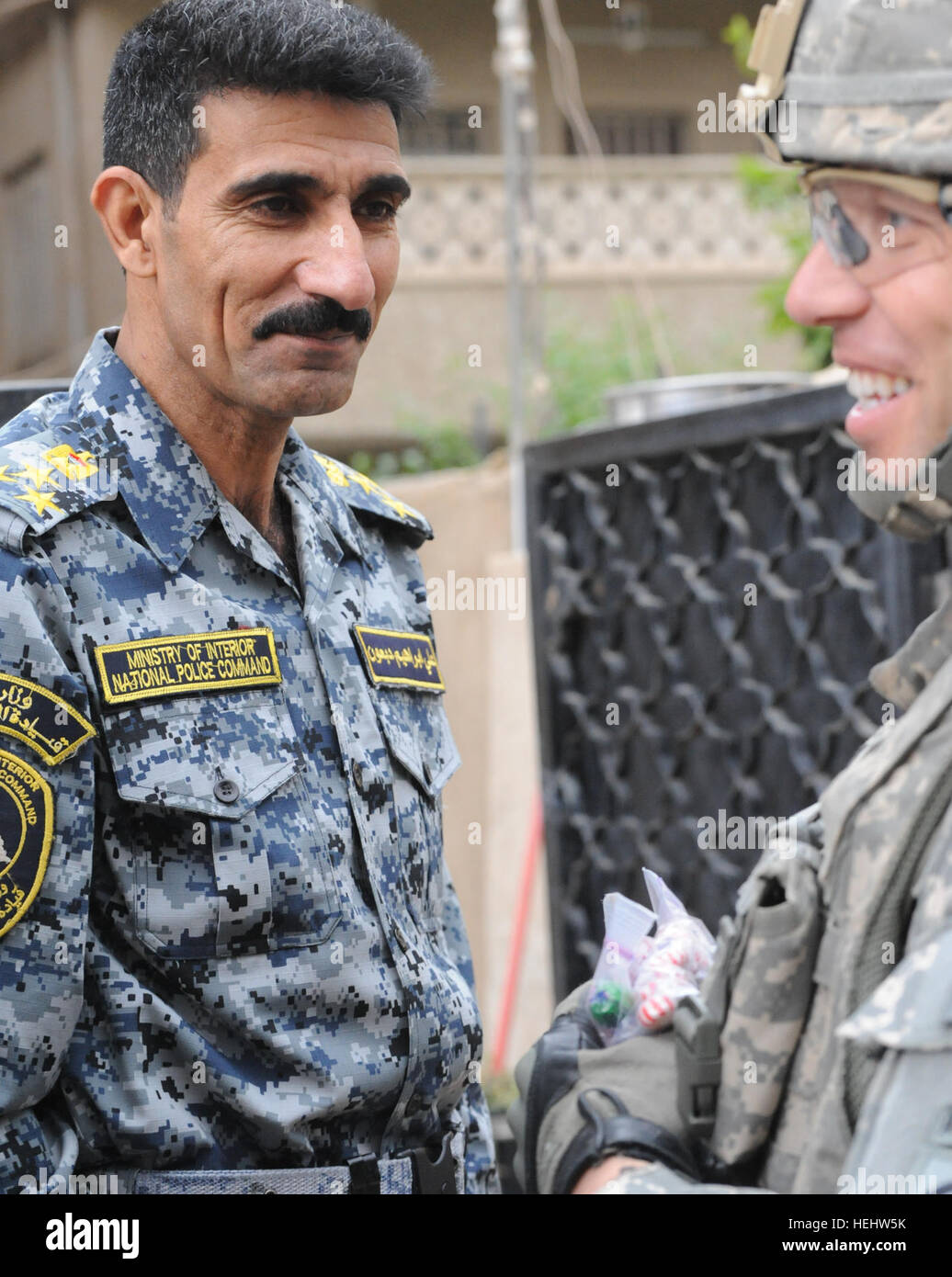 Iraqi national police Brigadier General Ali Ibraheem Dabown (left ...
