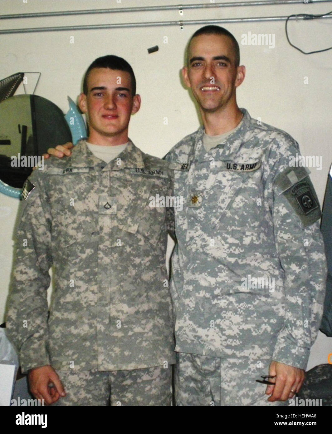 Pfc. Jeromy Rex (left) and Maj. Benjamin Rex pose for a picture ...