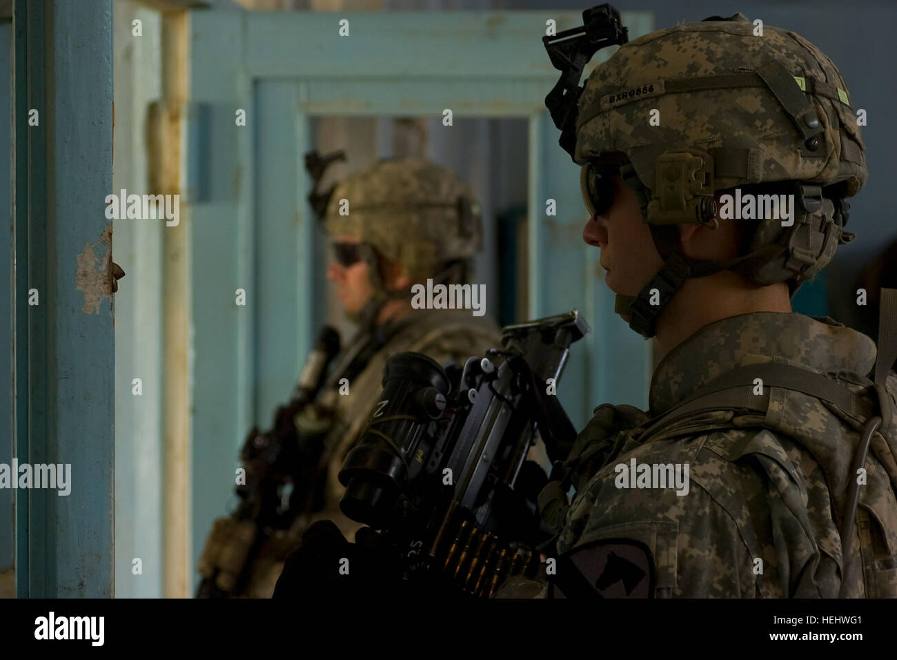 U.S. Army Pfc. David Riley, an infantryman from Springfield, Ohio, and ...